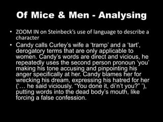 Analysing and evaluating in Of Mice and Men | PPTX