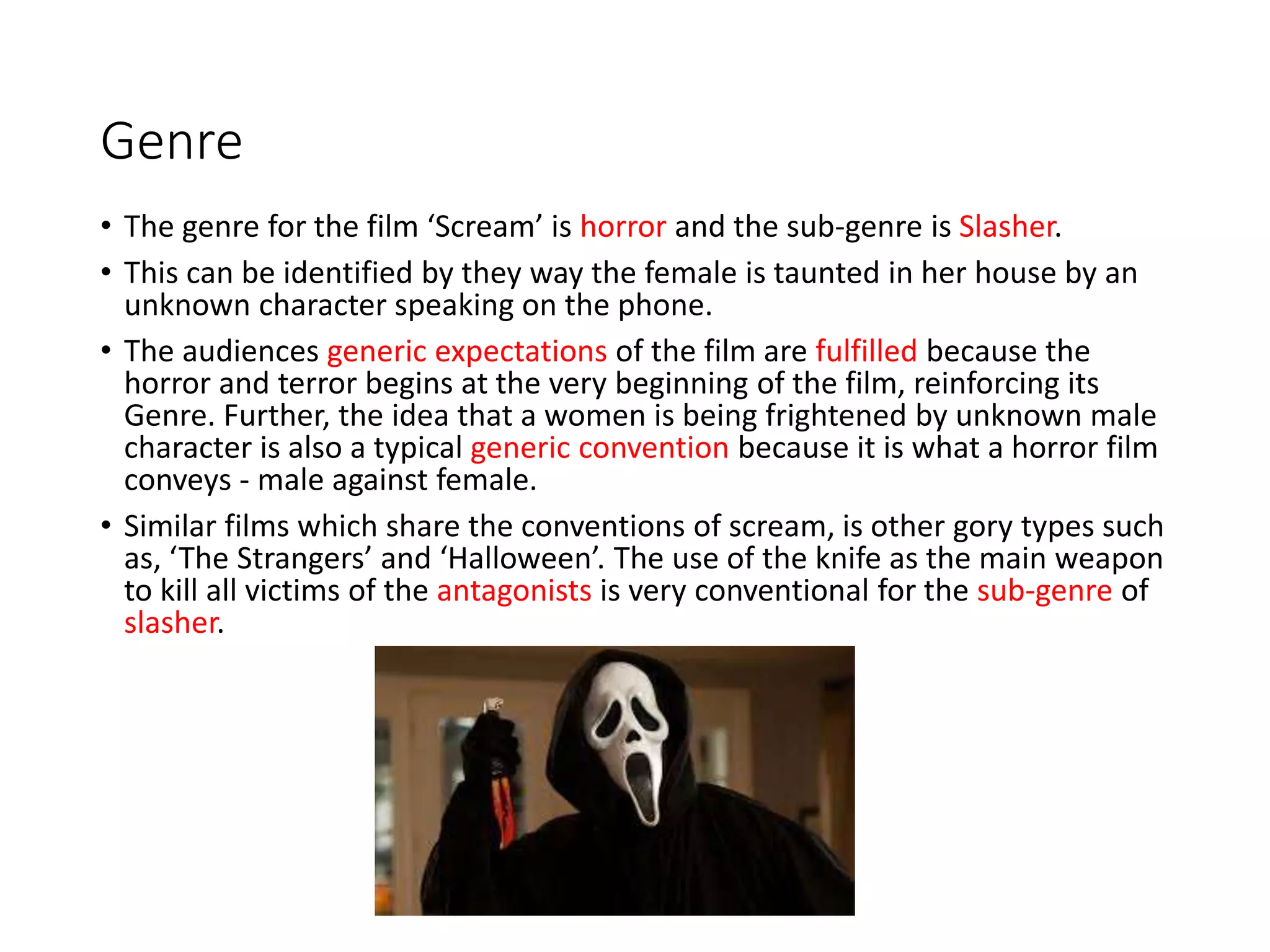 Analysing an opening sequence (scream) | PPT