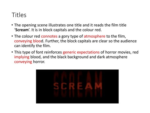 Analysing an opening sequence (scream) | PPT