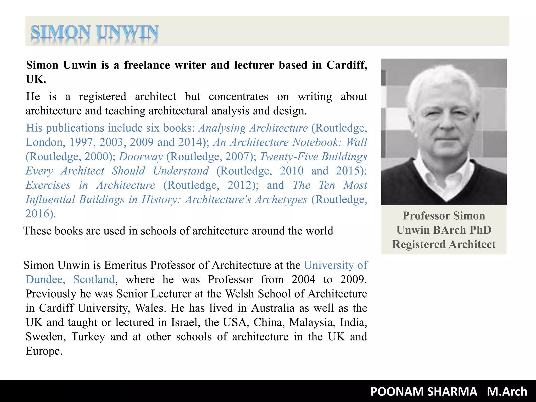 Analysing architecture - Simon Unwin | PPTX