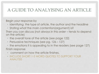Analysing articles 1 | PPTX