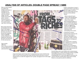 Analysing magazines; double page spreads | PPT