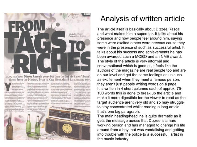 Analysing articles double page spread | PPT