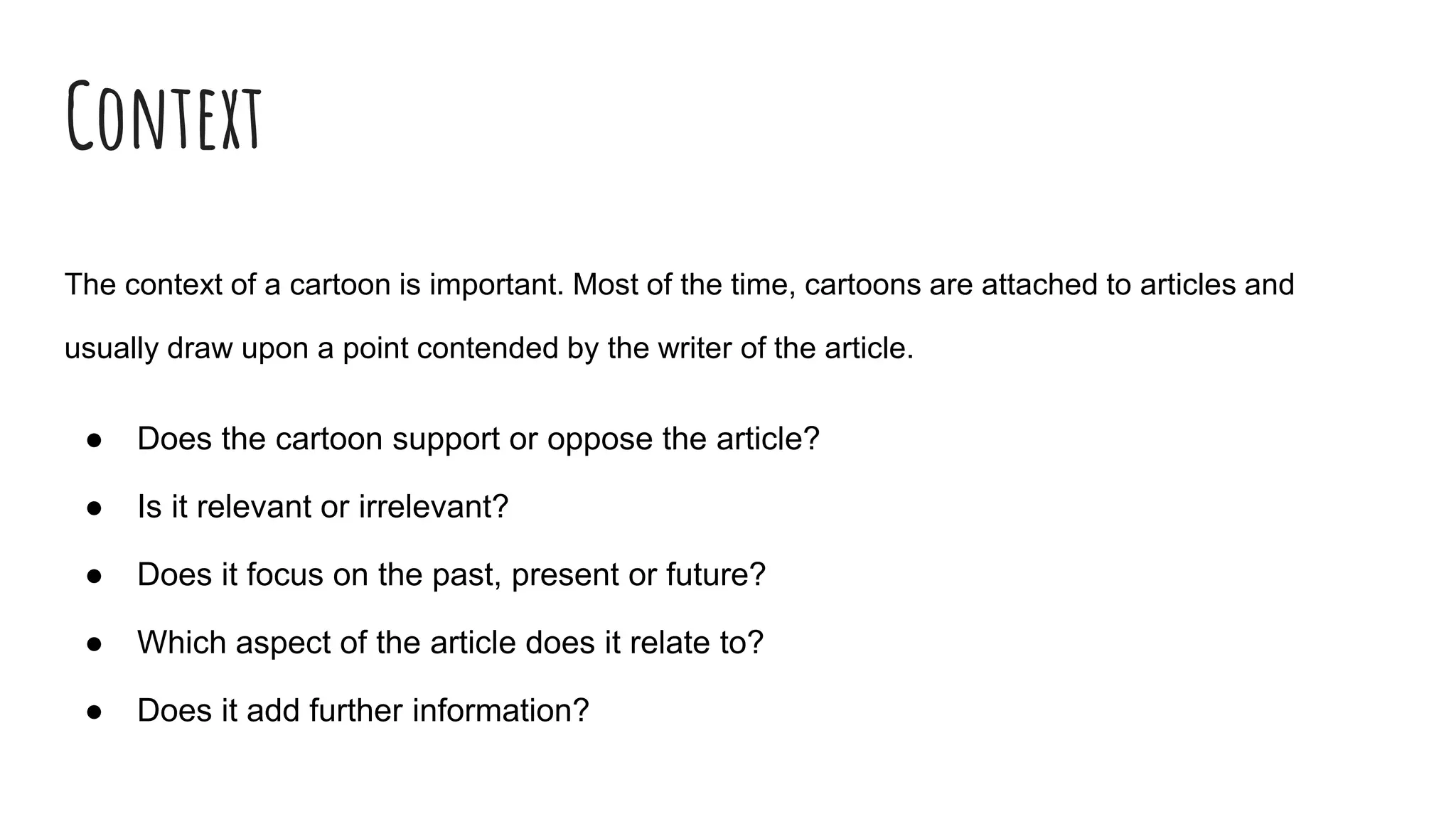 How to analyse cartoons in iB English language and lit | PPTX