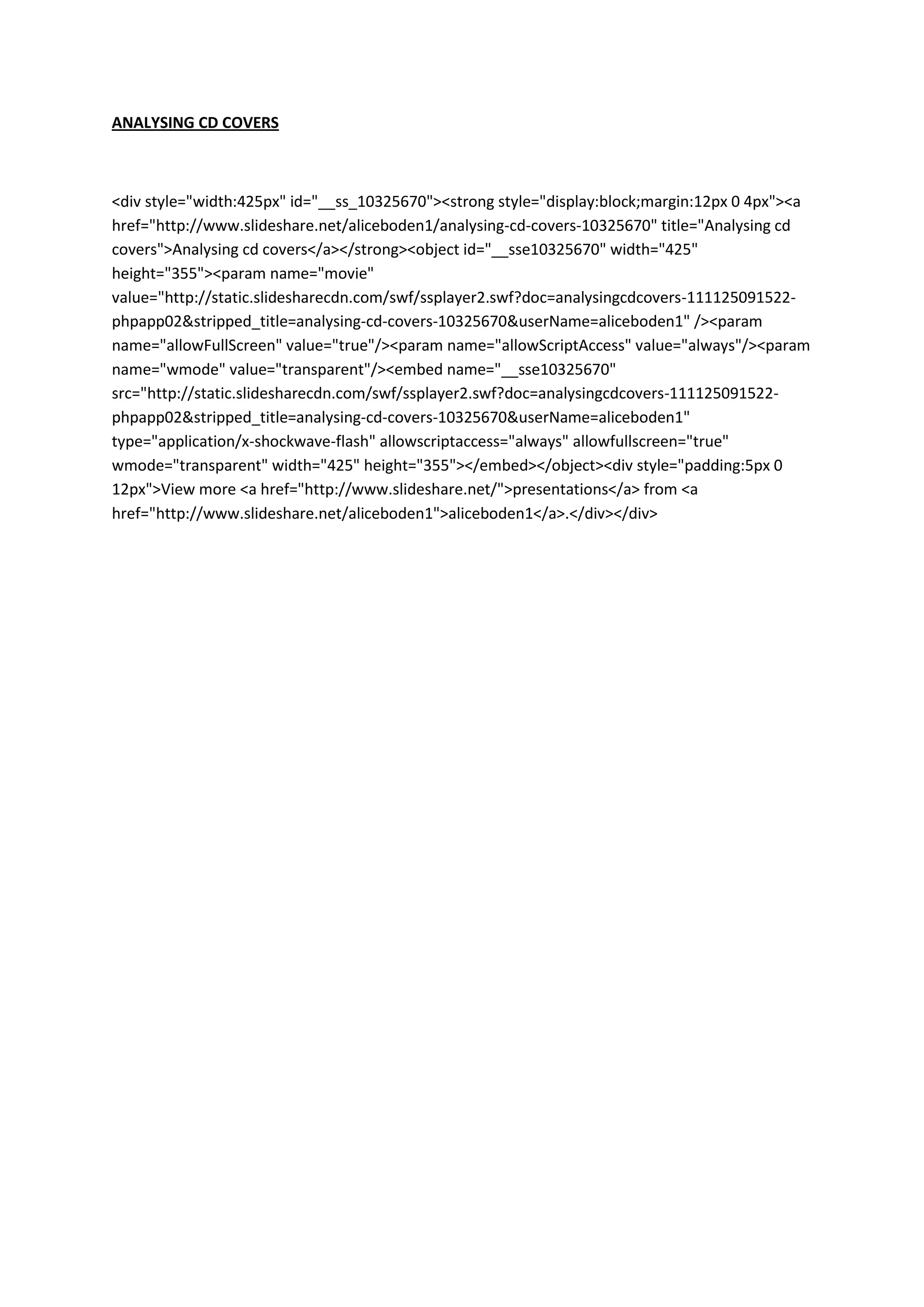 Analysing cd covers | DOCX