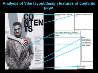 Analysis of Music Magazine Contents Page | PPT