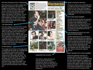 Analysis of Music Magazine Contents Page | PPT