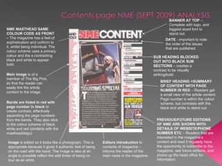 Music Magazine Analysis - Contents page | PPT