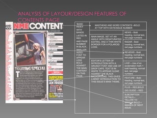 Music Magazine Analysis - Contents page | PPT