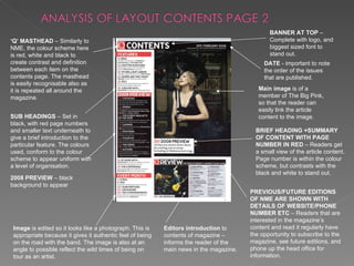 Music Magazine Analysis - Contents page | PPT