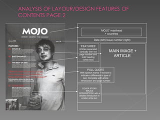 Music Magazine Analysis - Contents page | PPT
