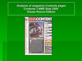 Analysing contents pages | PPT | Music | Entertainment