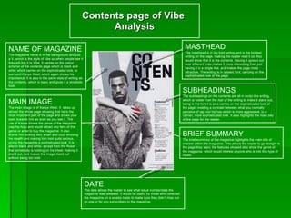 Analysing contents pages | PPT | Music | Entertainment