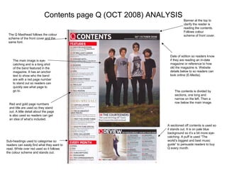 Analysing contents pages prep for blog ppt (2) | PPT