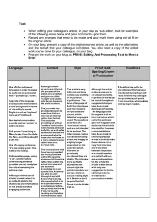 Analysing copy text, writing editing laurens edit | DOCX
