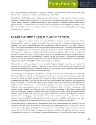 Analysing Deception In Written Witness Statements | PDF