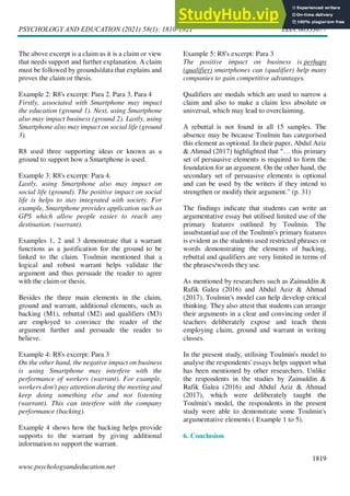 Analysing ESL Persuasive Essay Writing Using Toulmin S Model Of ...