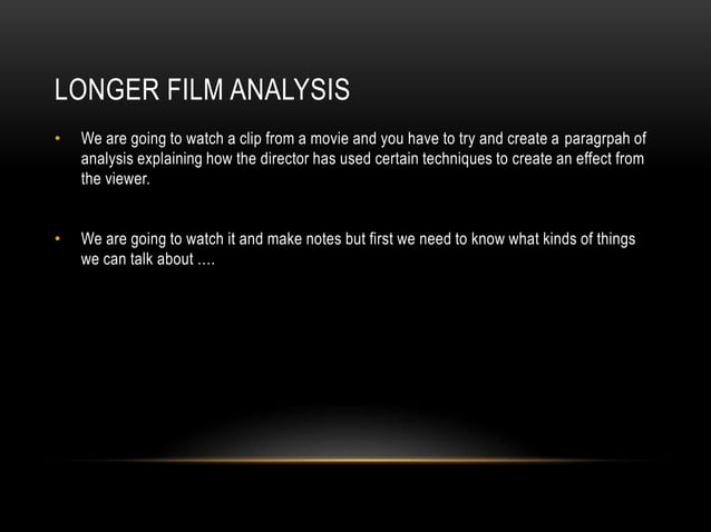 Analysing films | PPT