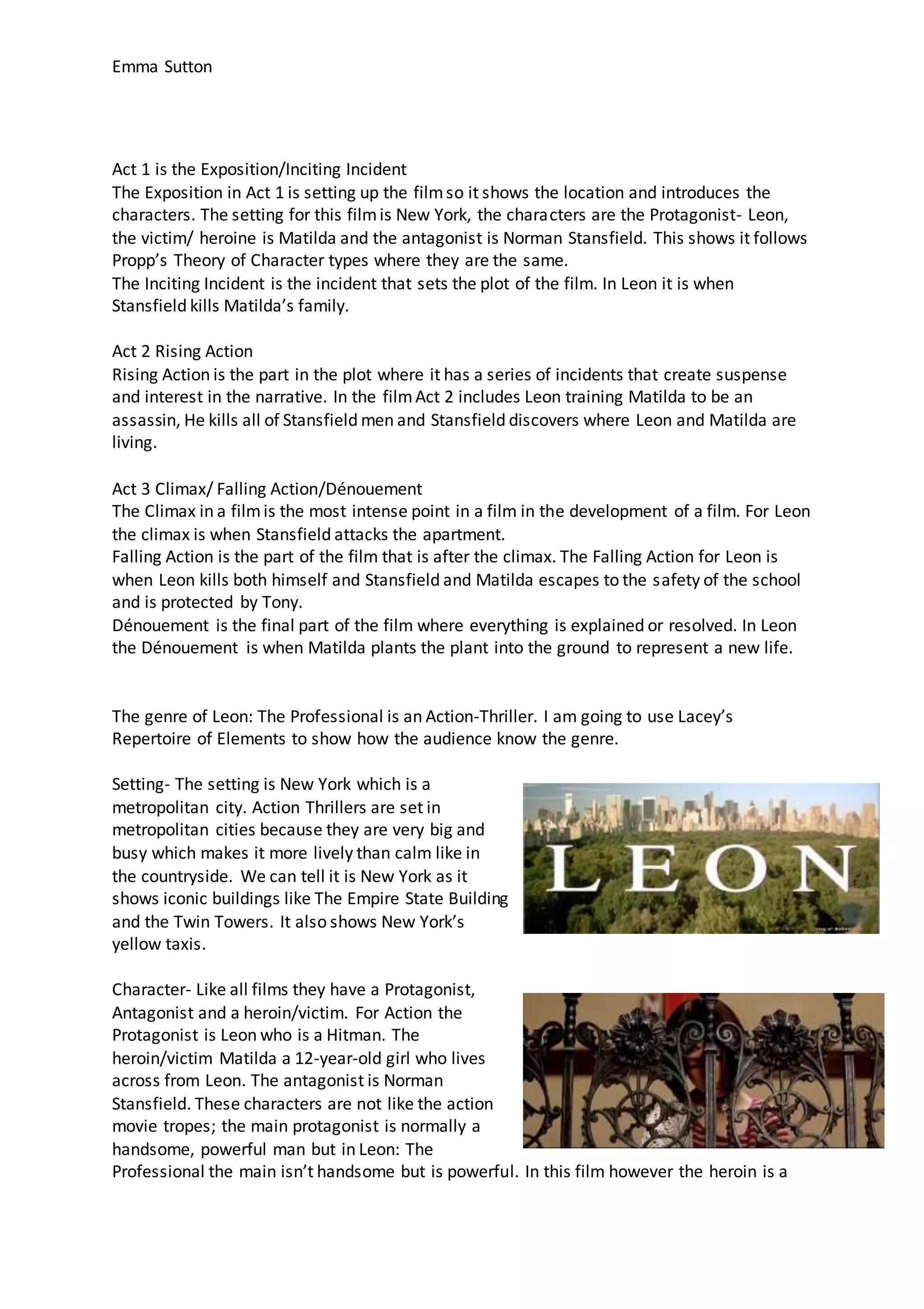 Analysing films | DOCX