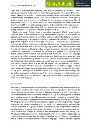 Analysing Foreign Language Instructional Materials Through The Lens Of The Multiliteracies ...