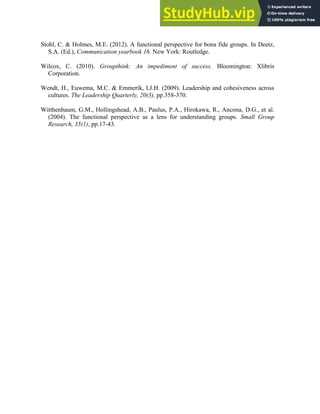 Analysing Functional Theory And Groupthink Theory In Group Task ...