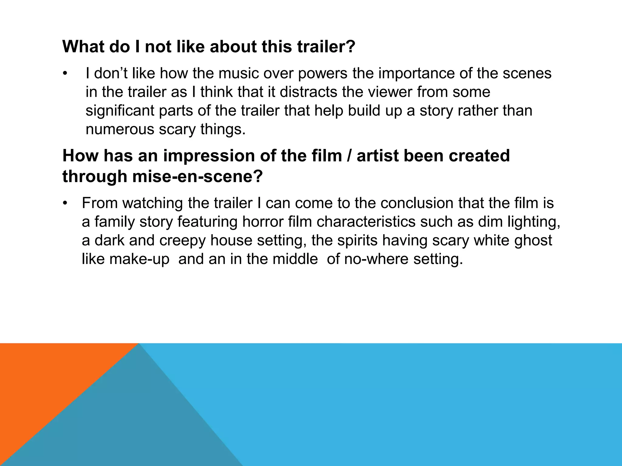 Analysing horror film trailers | PPTX