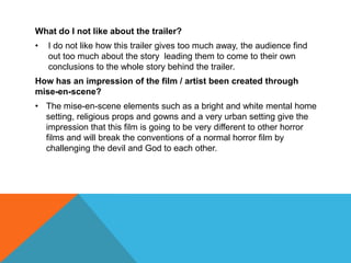 Analysing horror film trailers | PPTX