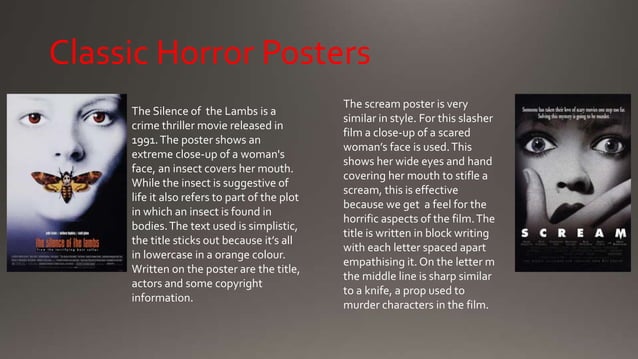 Analysing horror movie posters | PPT