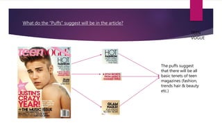 Analysing music magazines | PPTX