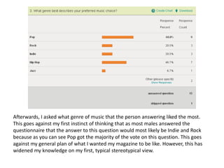 Analysing my music magazine questionnaire | PPT