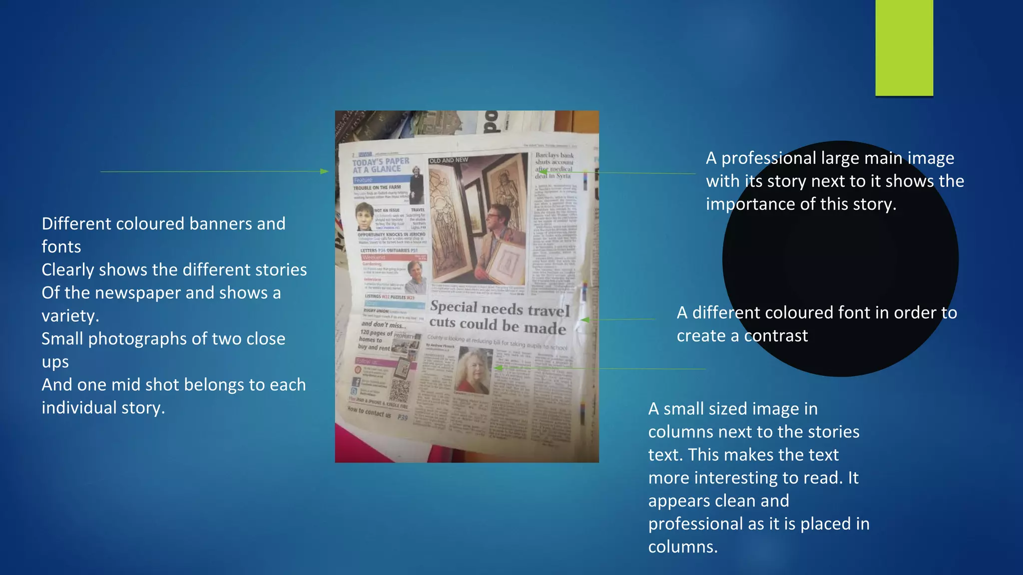 Analysing newspaper front cover and second page | ODP