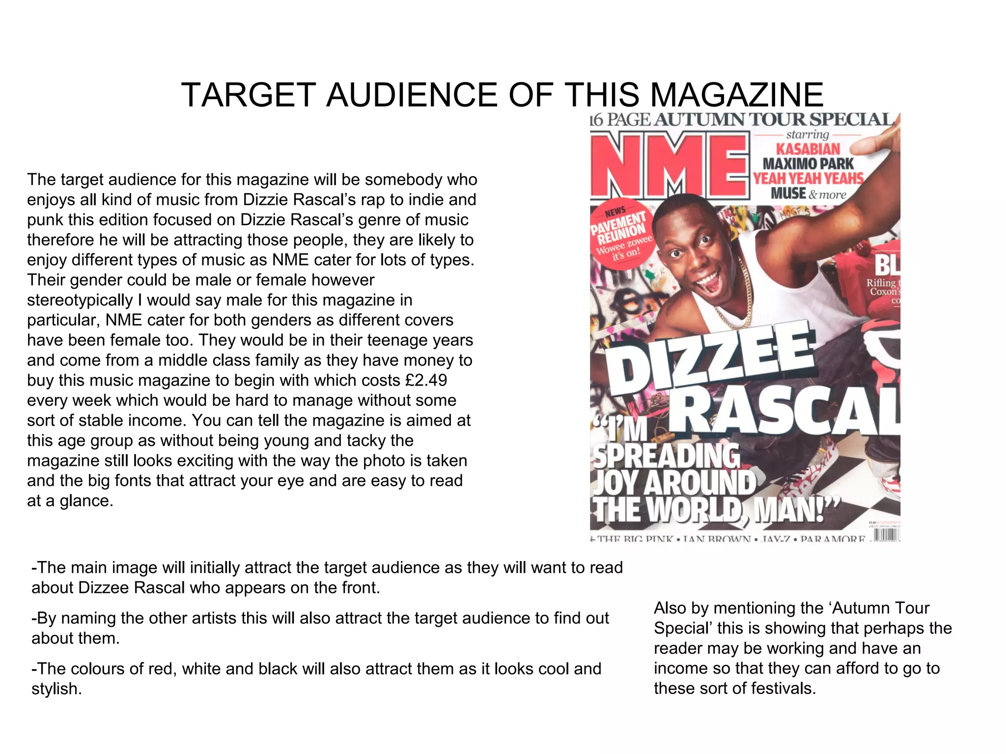 Analysing nme dizzee cover prep for blog ppt | PPT