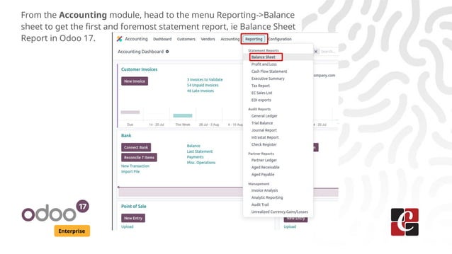 Analysing Odoo 17 Balance sheet report - Odoo Slides | PPT
