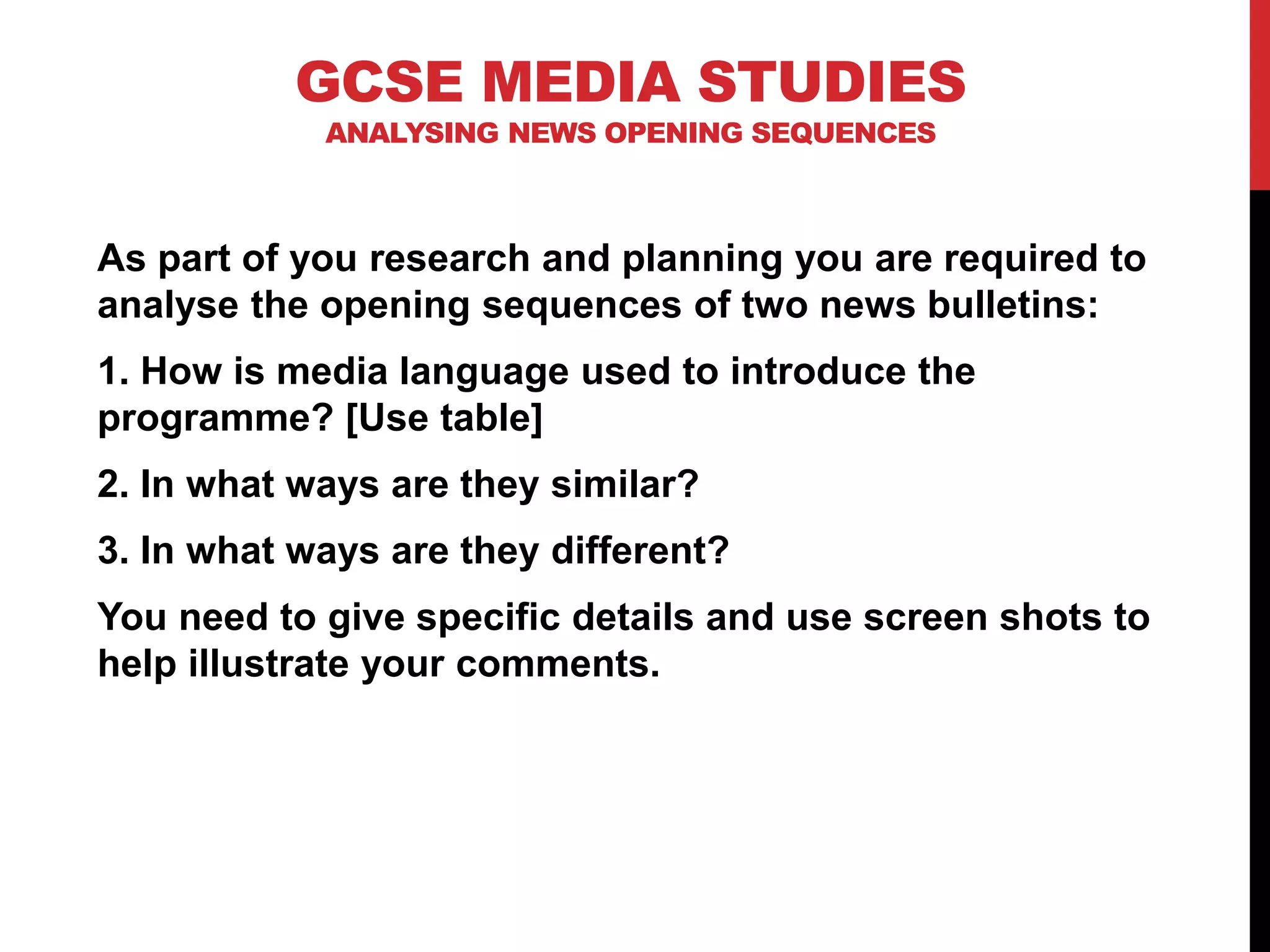 Analysing opening sequences | PPTX