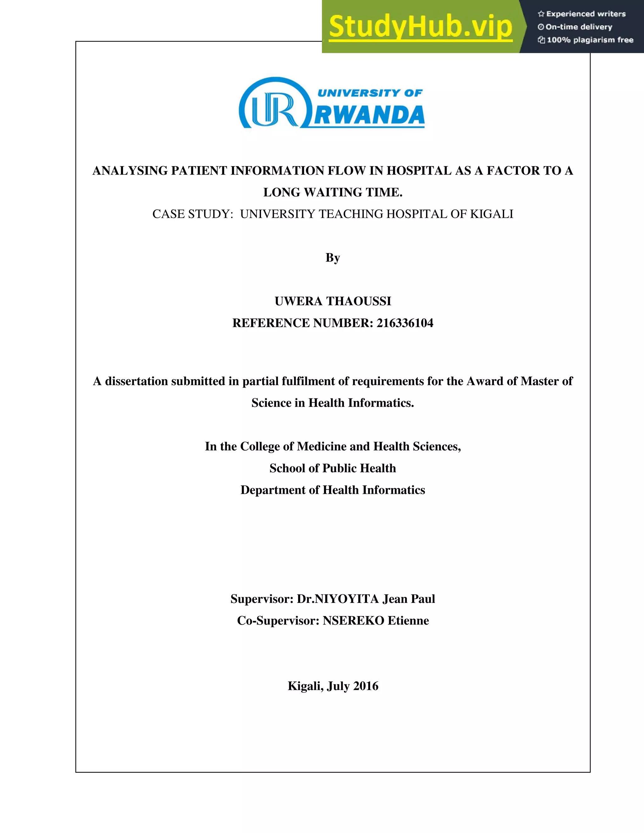 Analysing Patient Information Flow In Hospital As A Factor To A Long ...