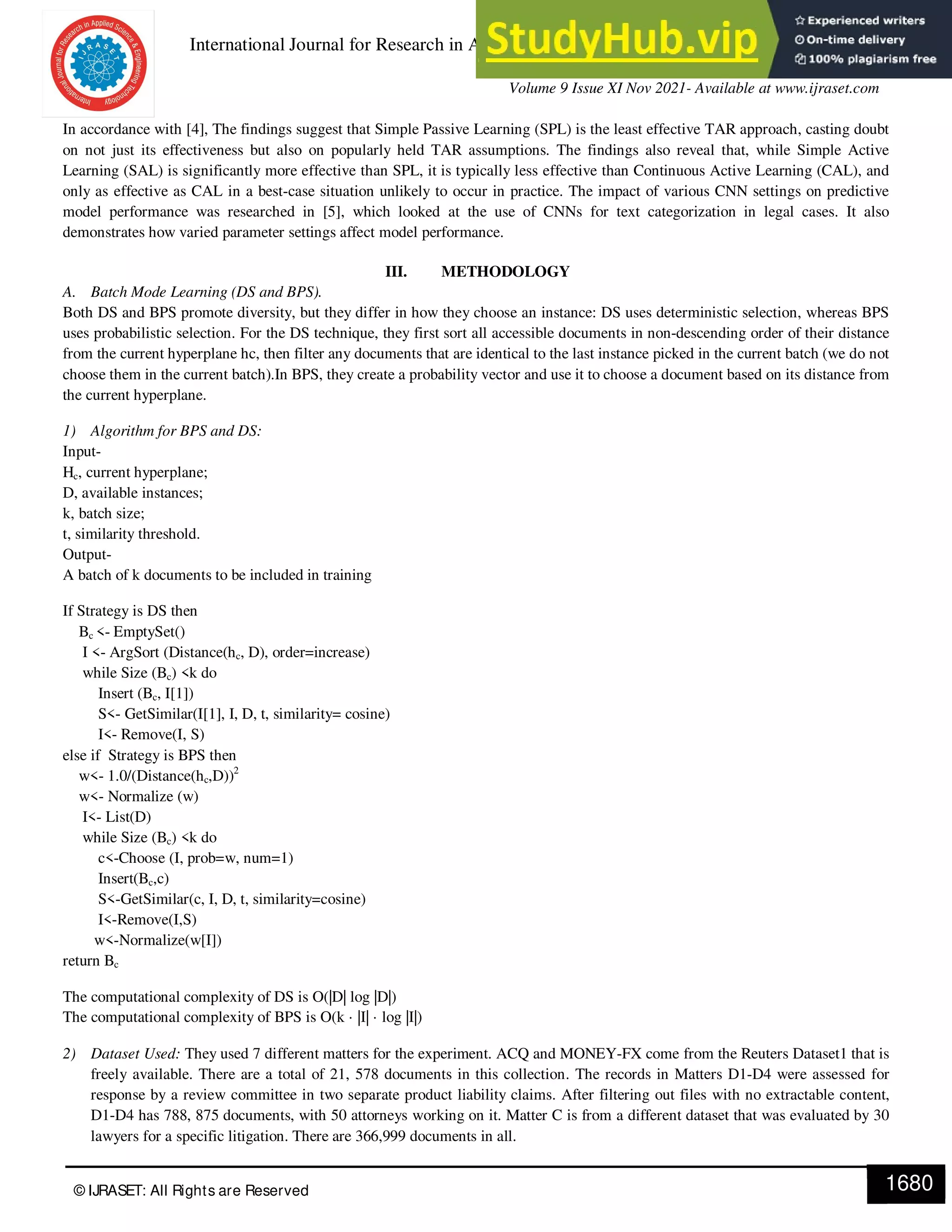 Analysing Predictive Coding Algorithms For Document Review | PDF