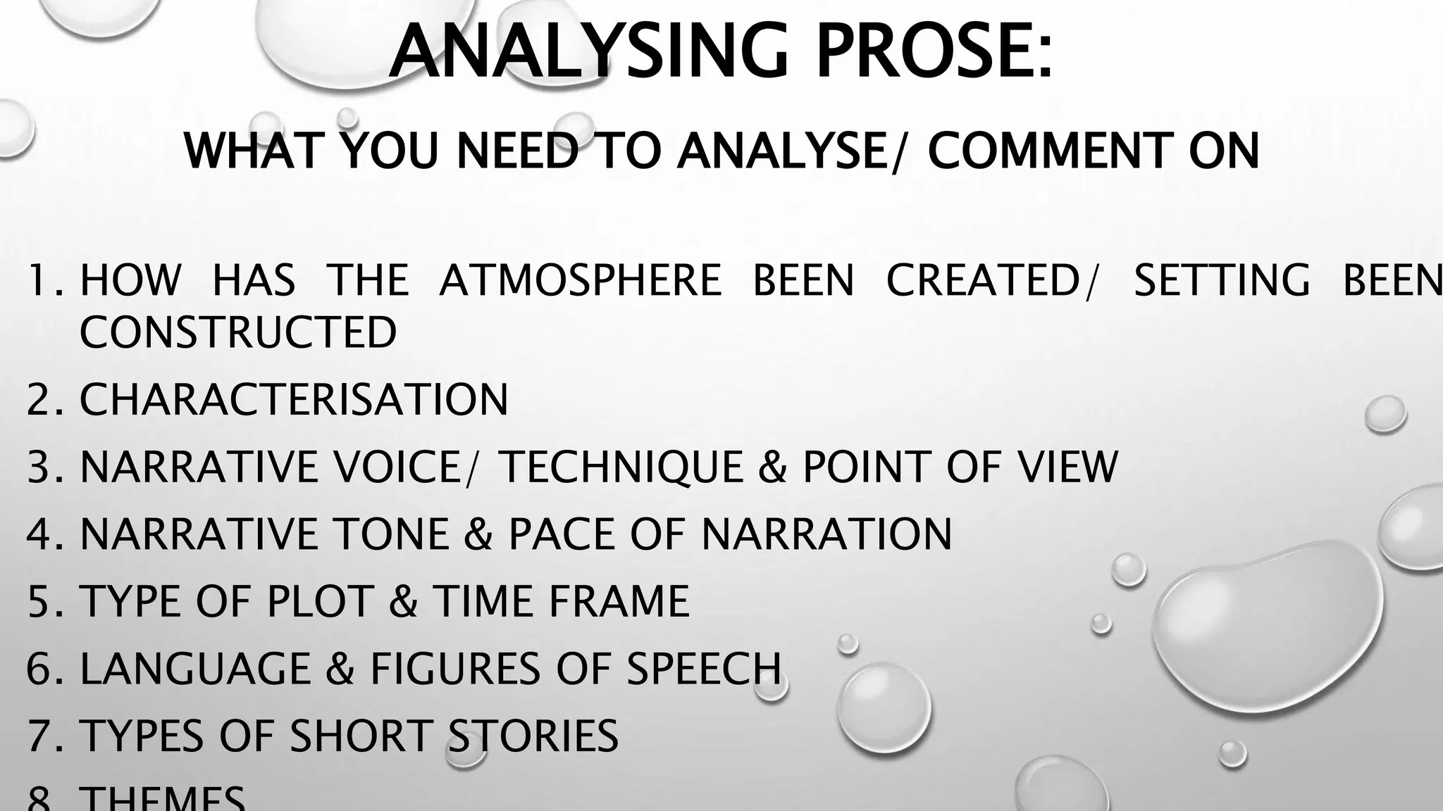 Analysing prose | PPTX