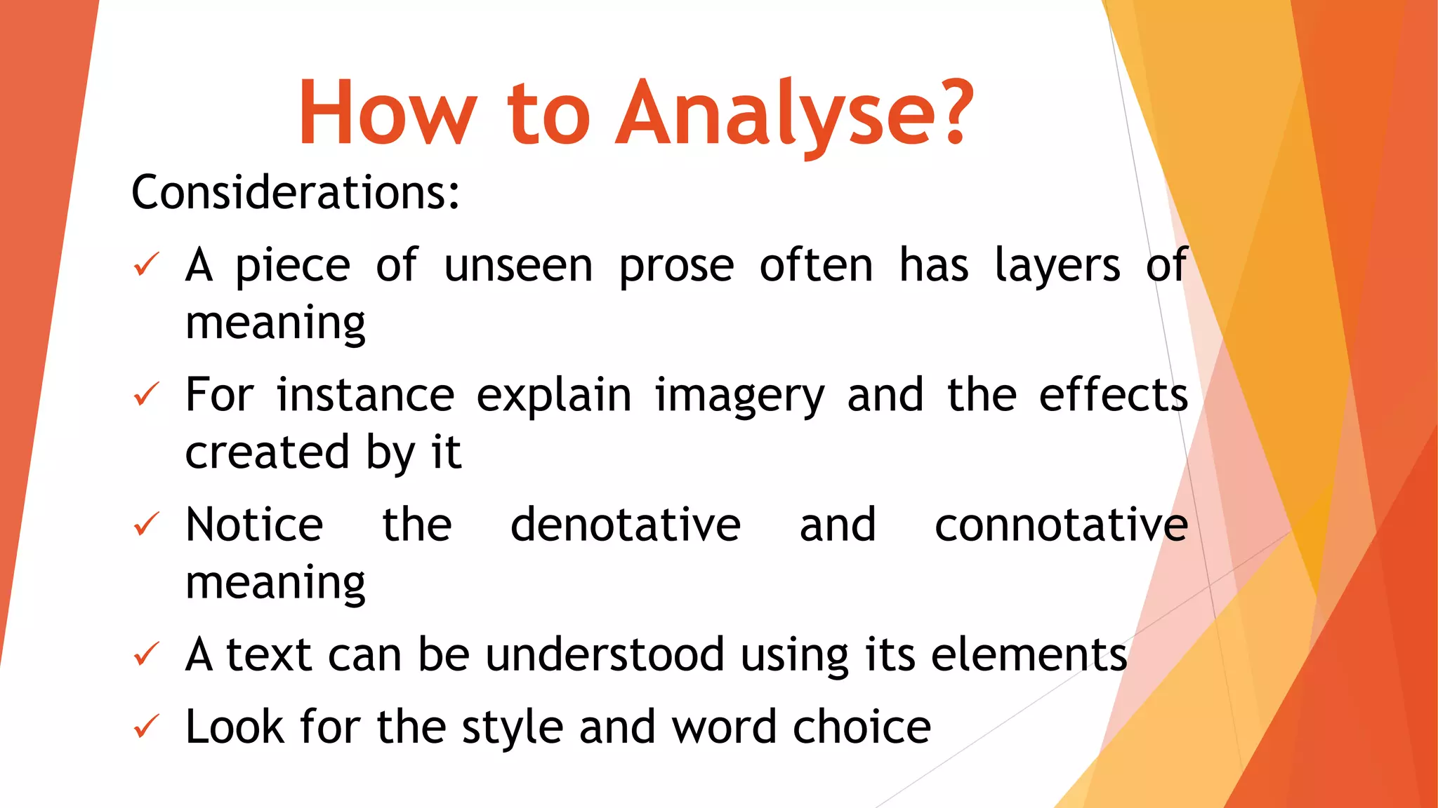 Analysing prose and poetry | PPTX