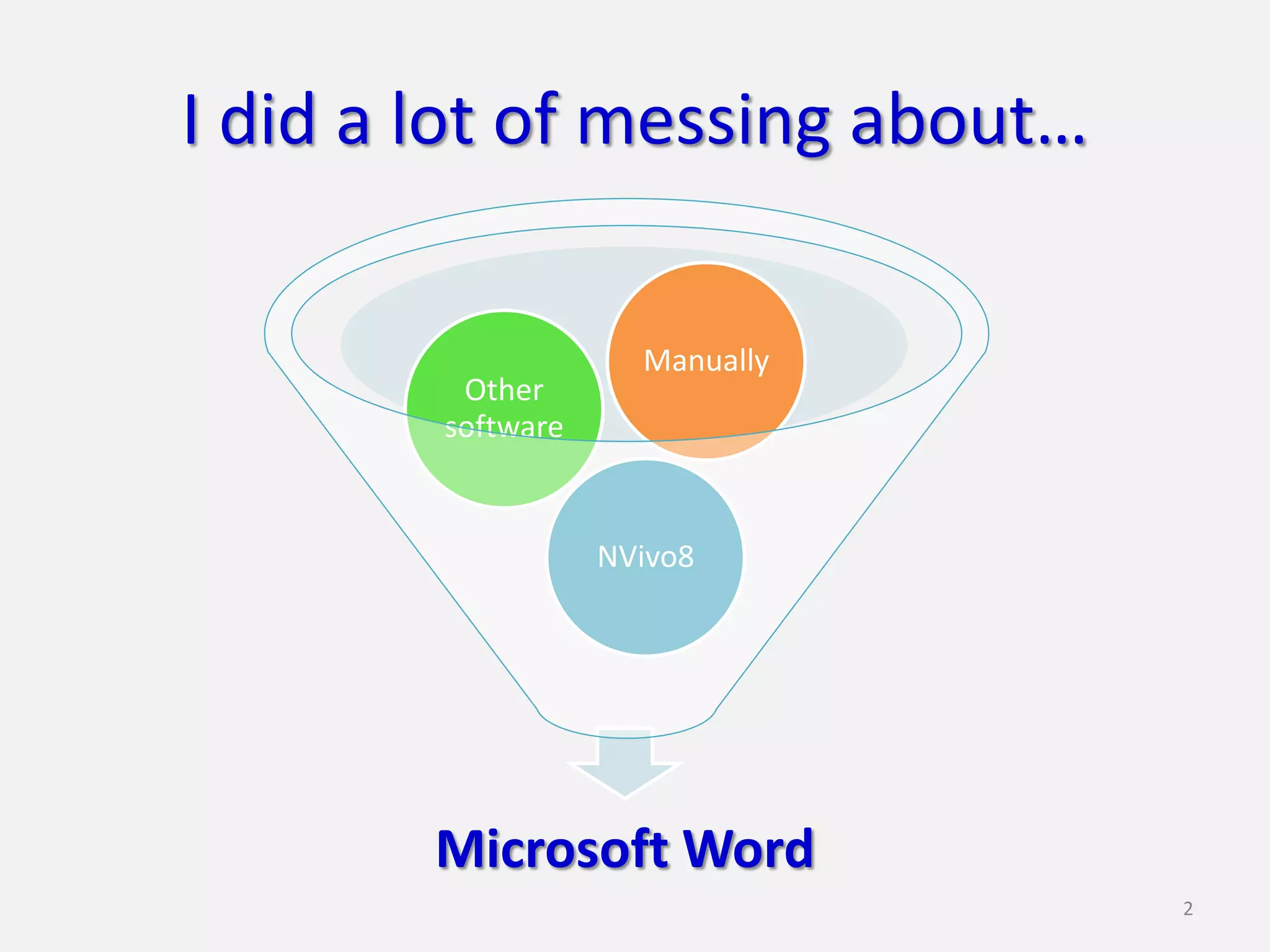 QMiP workshop: Analysing qualitative data using microsoft word | PDF QMiP workshop: Analysing qualitative data using microsoft word | PDF