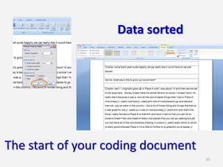 QMiP workshop: Analysing qualitative data using microsoft word | PDF