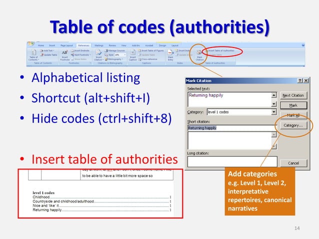 QMiP workshop: Analysing qualitative data using microsoft word | PDF