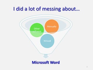 QMiP workshop: Analysing qualitative data using microsoft word | PDF