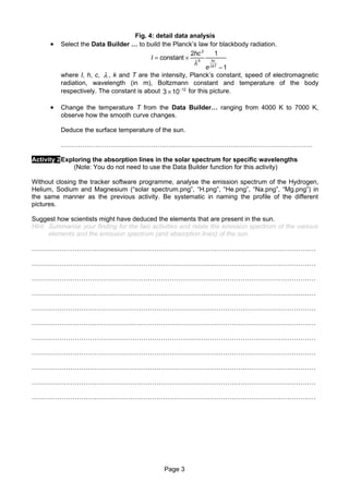 Analysing solar spectrum | DOC