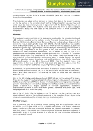 Analysing Students Academic Performance In Higher Education In Spain | PDF