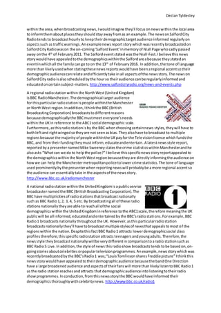Analysing Styles of Radio News | DOCX | College Radio | Music
