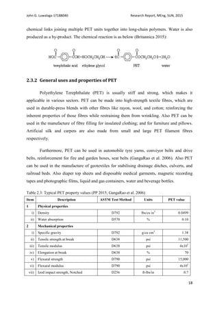 Analysing the behaviour of soil reinforced with polyethylene ...