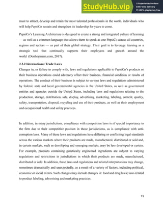 ANALYSING THE COMPLEXITIES OF PEPSICO S OPERATIONS IN THE GLOBAL ...