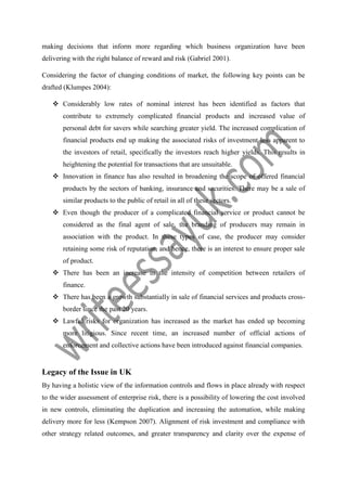 Analysing the issue of mis selling of financial products in the uk ...