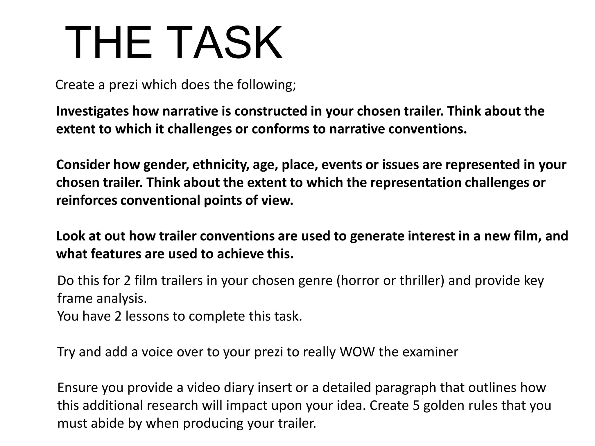 Analysing trailers conventions & structure | PPTX