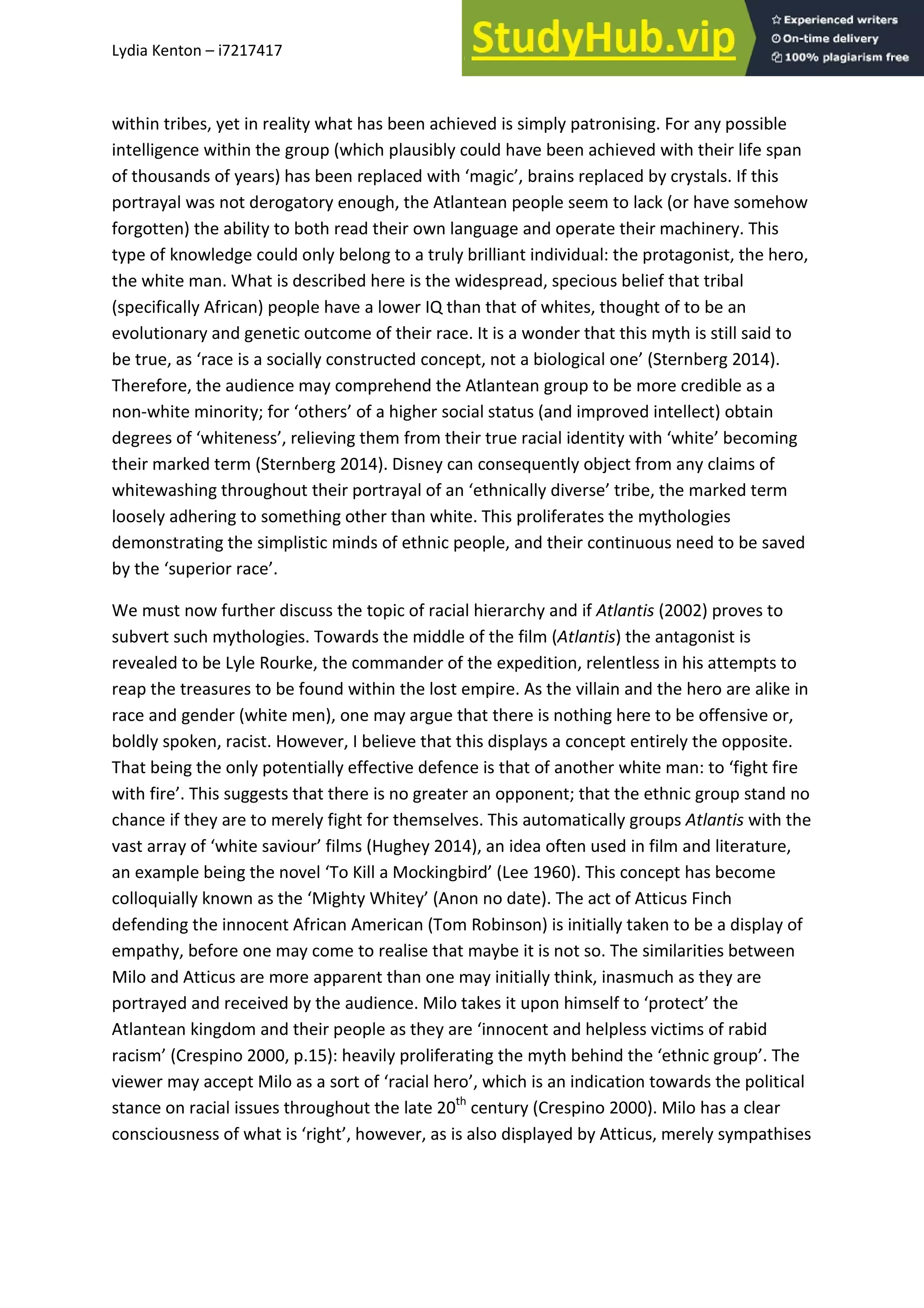 Analysing Walt Disney S Atlantis The Lost Empire In Relation To Barthes Discussion On ...